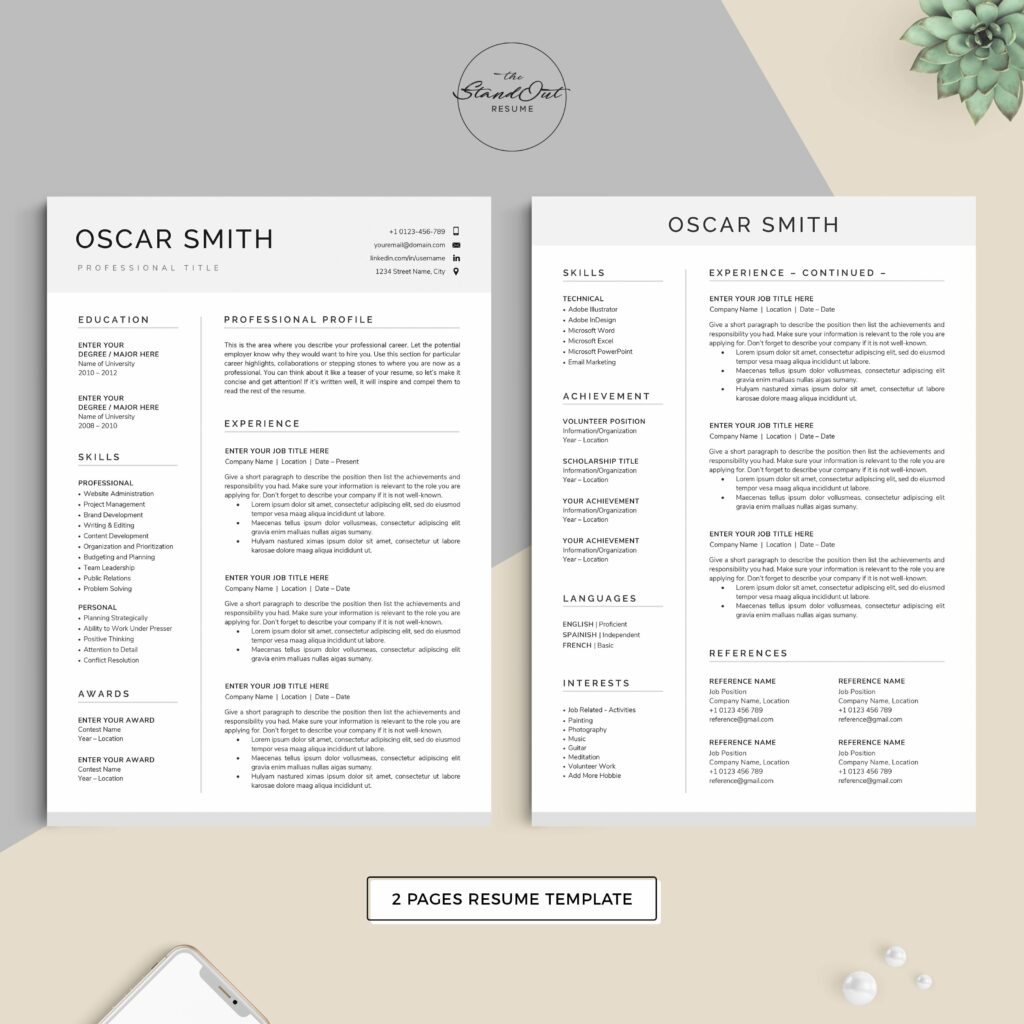 Resume/CV Template - OSCAR – MasterBundles