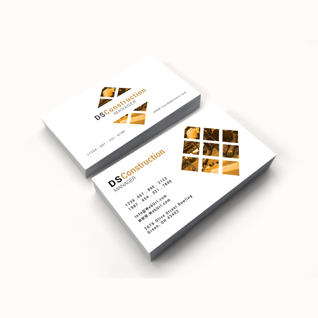 Construction business card design - MasterBundles