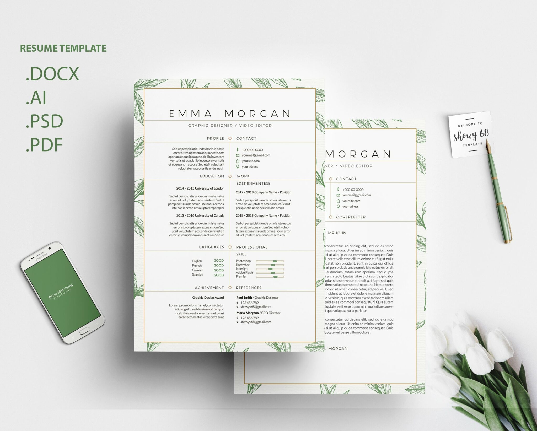 Leafs Resume / CV Template M – MasterBundles
