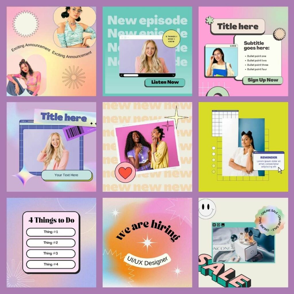 Retro Instagram Post Feed Canva Template