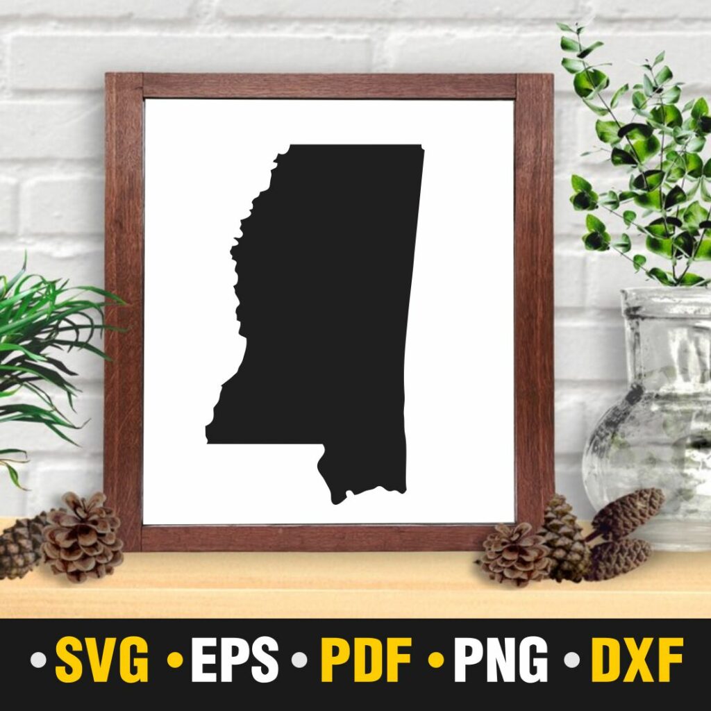 Mississippi Map SVG, PNG, PDF, EPS & DXF - Mississippi Vector Files ...