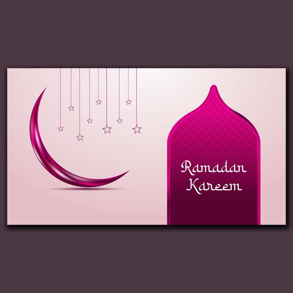 Colorful Ramadan Kareem greetings banner design - MasterBundles