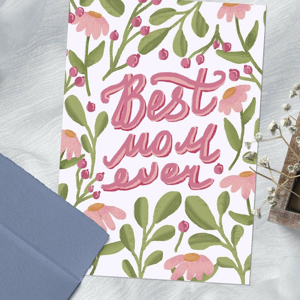 Mothers Day Floral Card Printable - MasterBundles