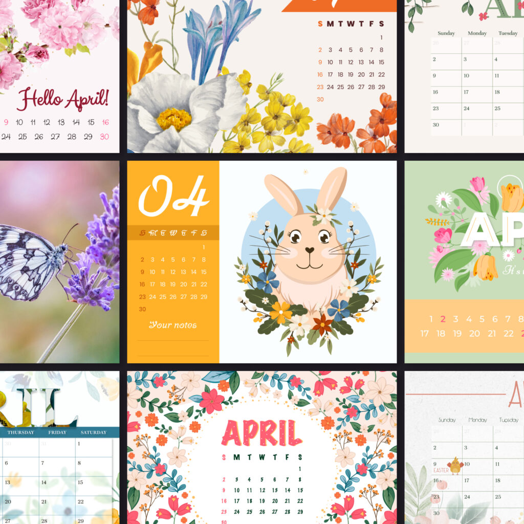 10 Free April Calendars – MasterBundles