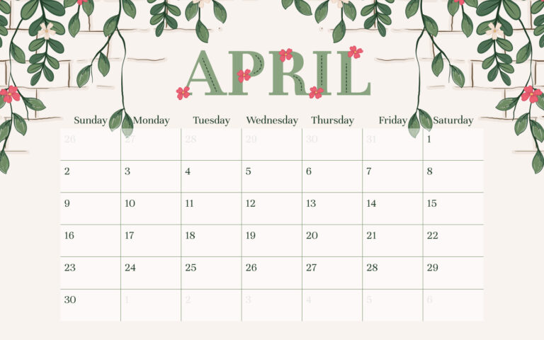 Free April Calendar – MasterBundles
