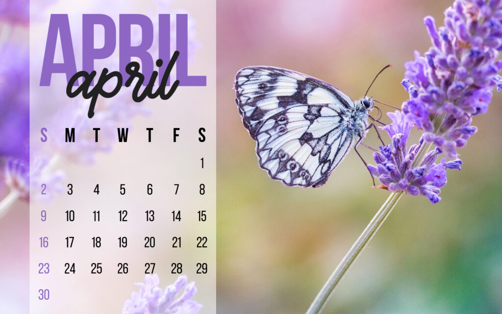 Free Purple April Calendar – MasterBundles