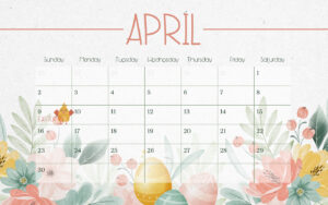 Free Aesthetic April Calendar – MasterBundles