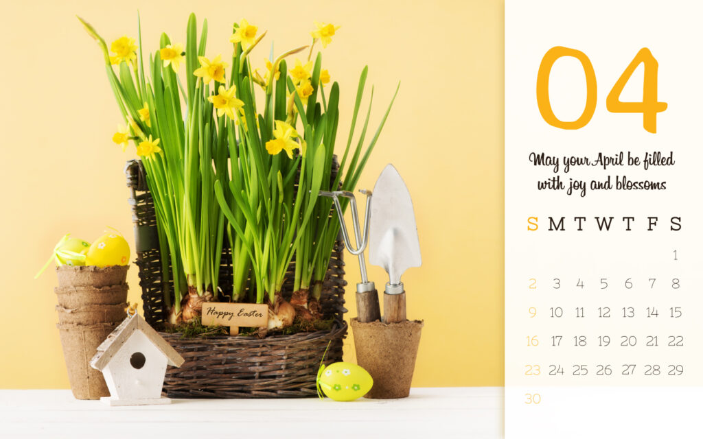 Free Cute April Calendar – MasterBundles