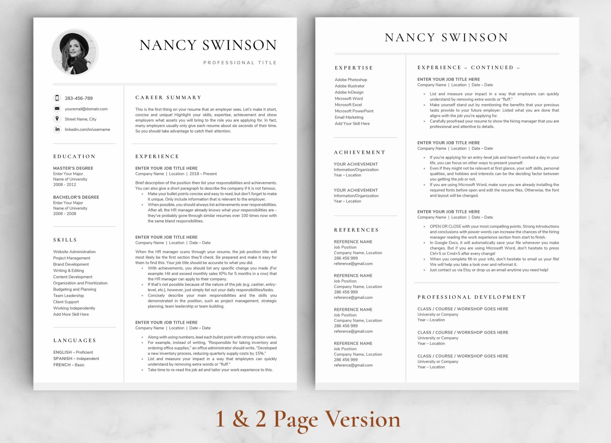 Vet Receptionist Resume/CV - The Nancy – MasterBundles