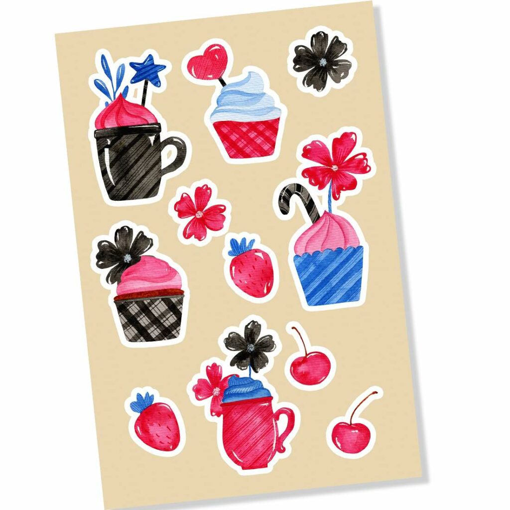 Sweet Cupcakes Sticker Set - MasterBundles