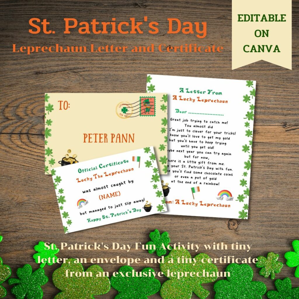 Customizable Leprechaun Letter & Leprechaun Trap Certificate ...
