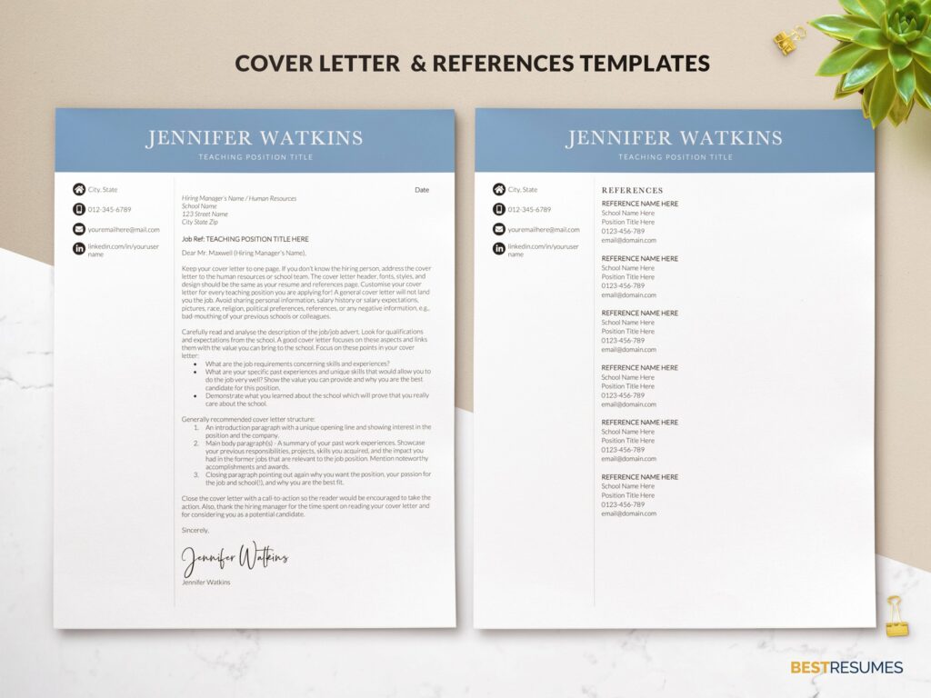 Modern Resume Template for Teachers – MasterBundles