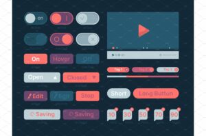 Ui kit. Web themes icon buttons bar – MasterBundles