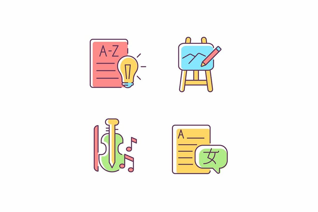 Variety of subjects in school icons – MasterBundles