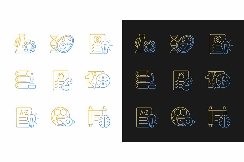 Various school subjects icons set – MasterBundles
