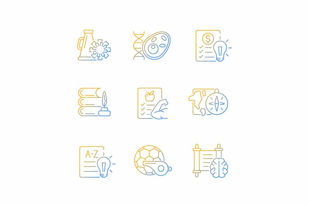 Various school subjects icons set – MasterBundles