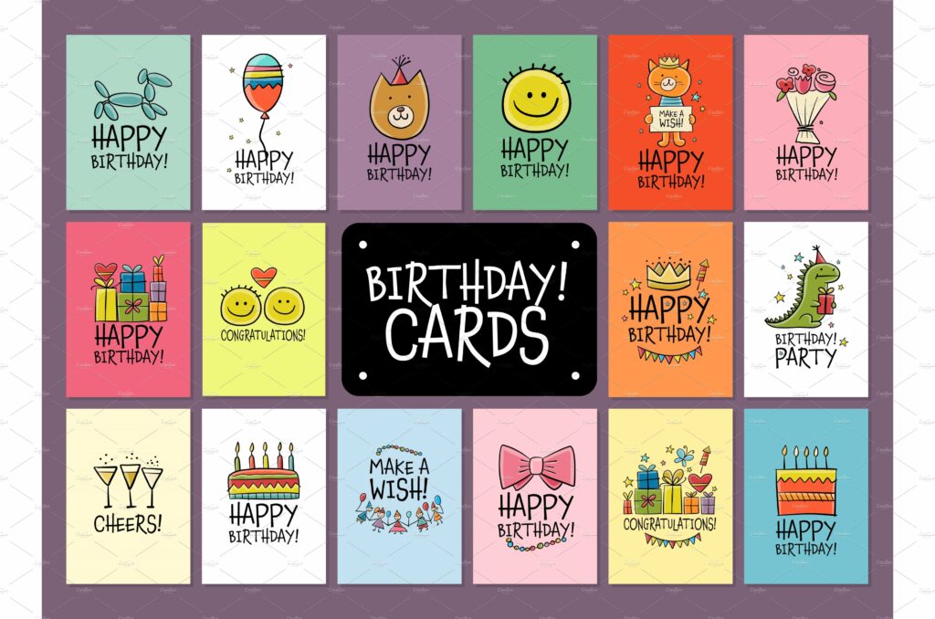 Birthday cards collection – MasterBundles