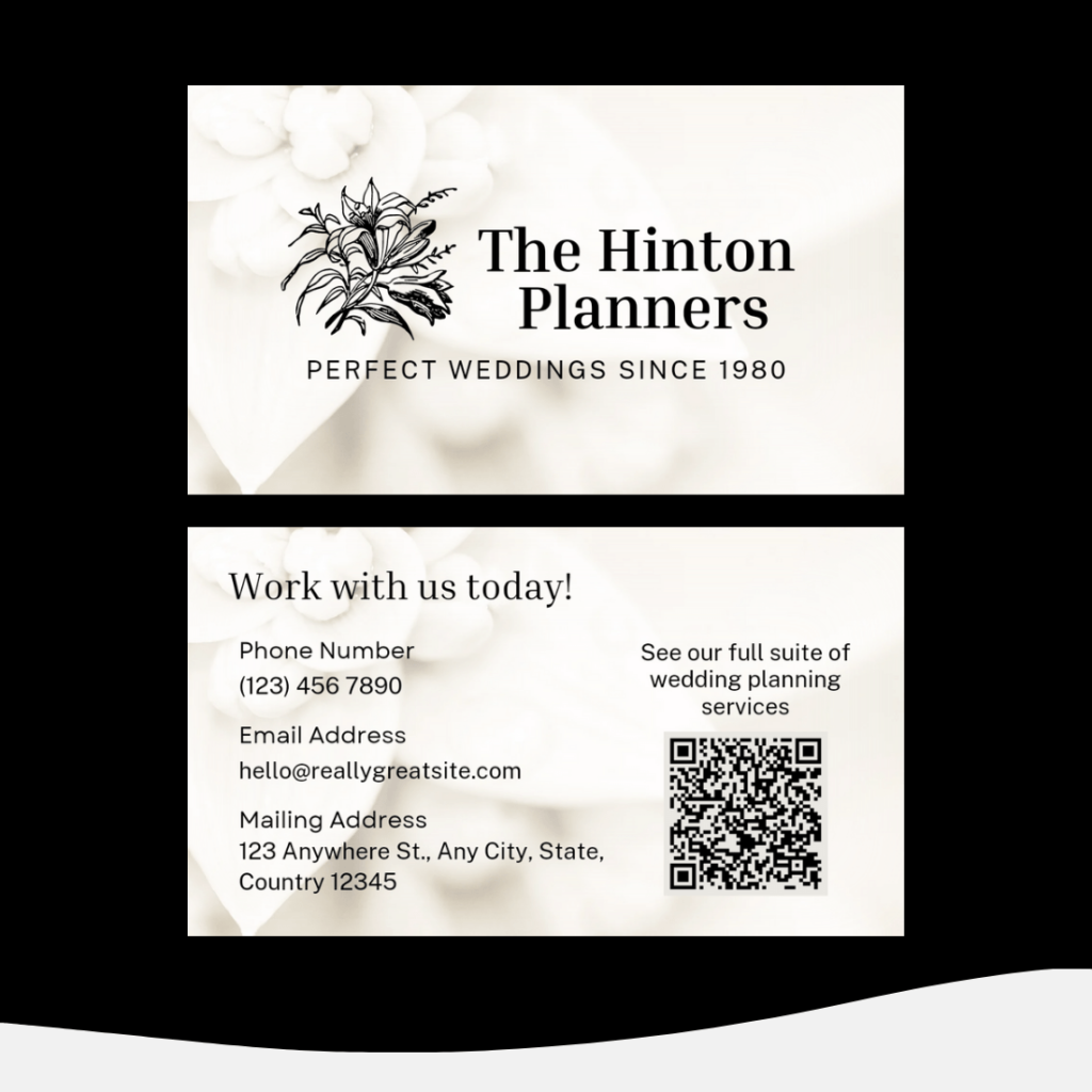 Creative And Modern Wedding Planner Business Card Templates