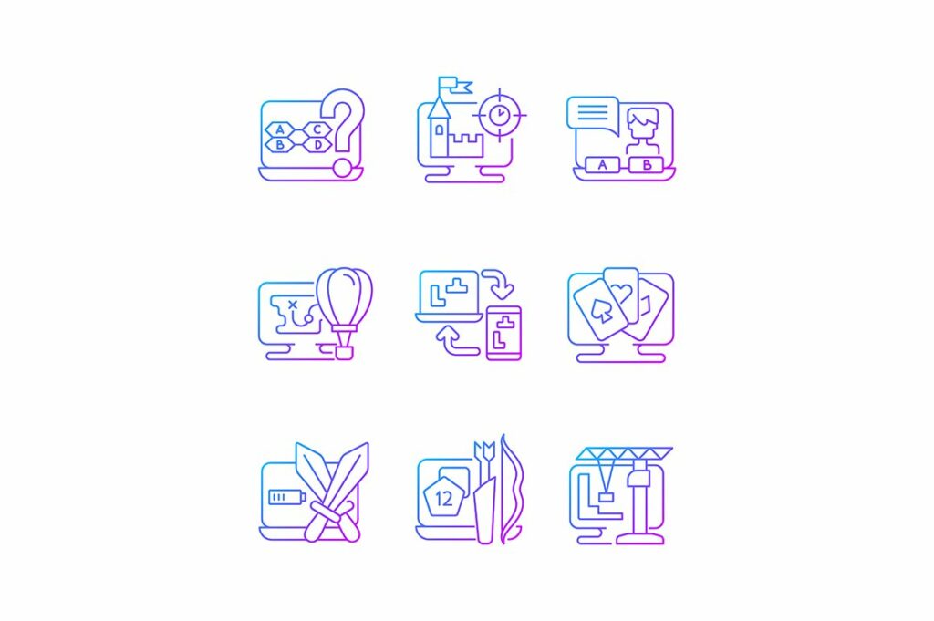 Game genres icons set – MasterBundles