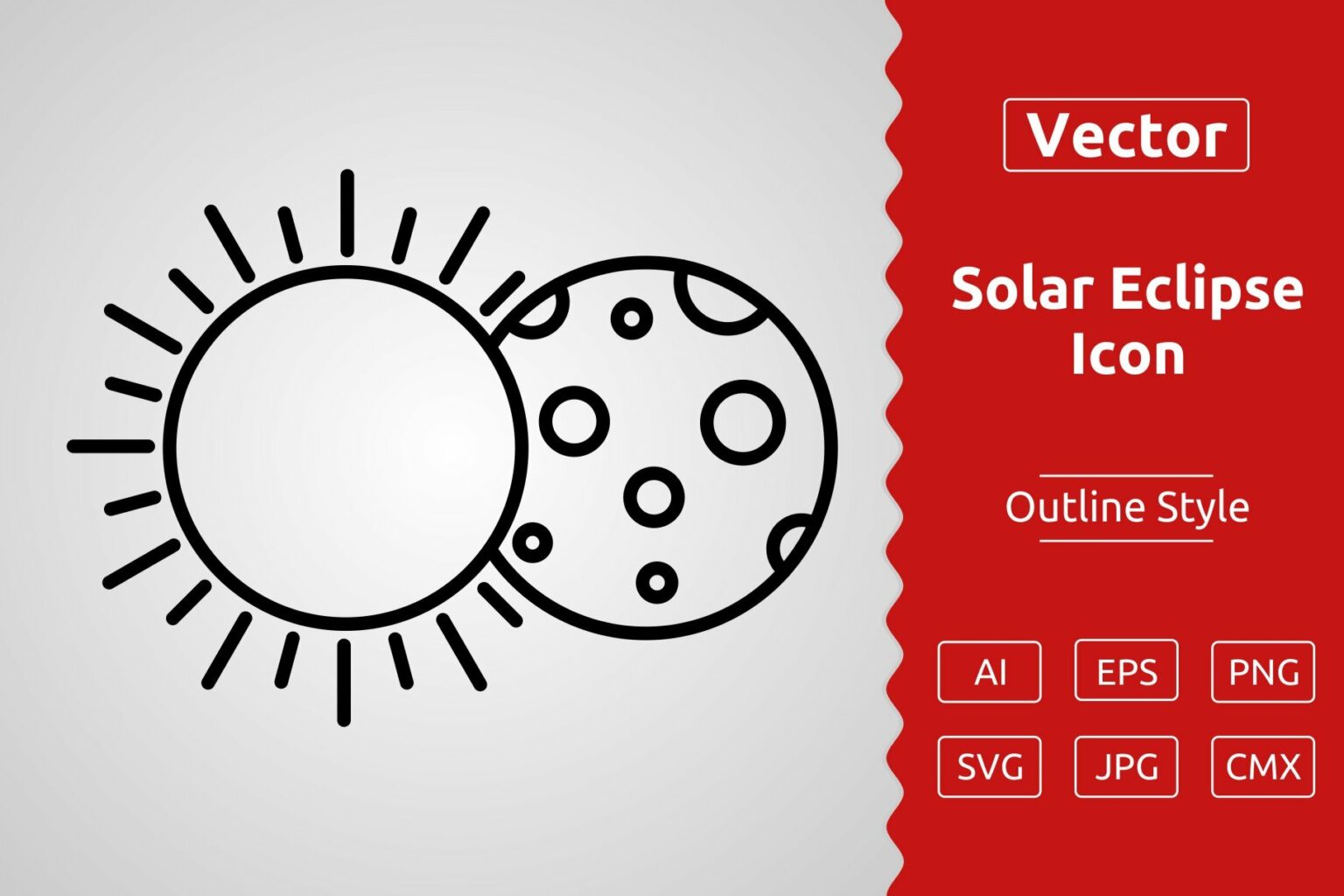 Vector Solar Eclipse Outline Icon – MasterBundles