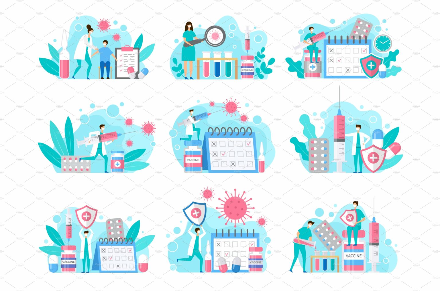 Covid prevention. Characters making – MasterBundles