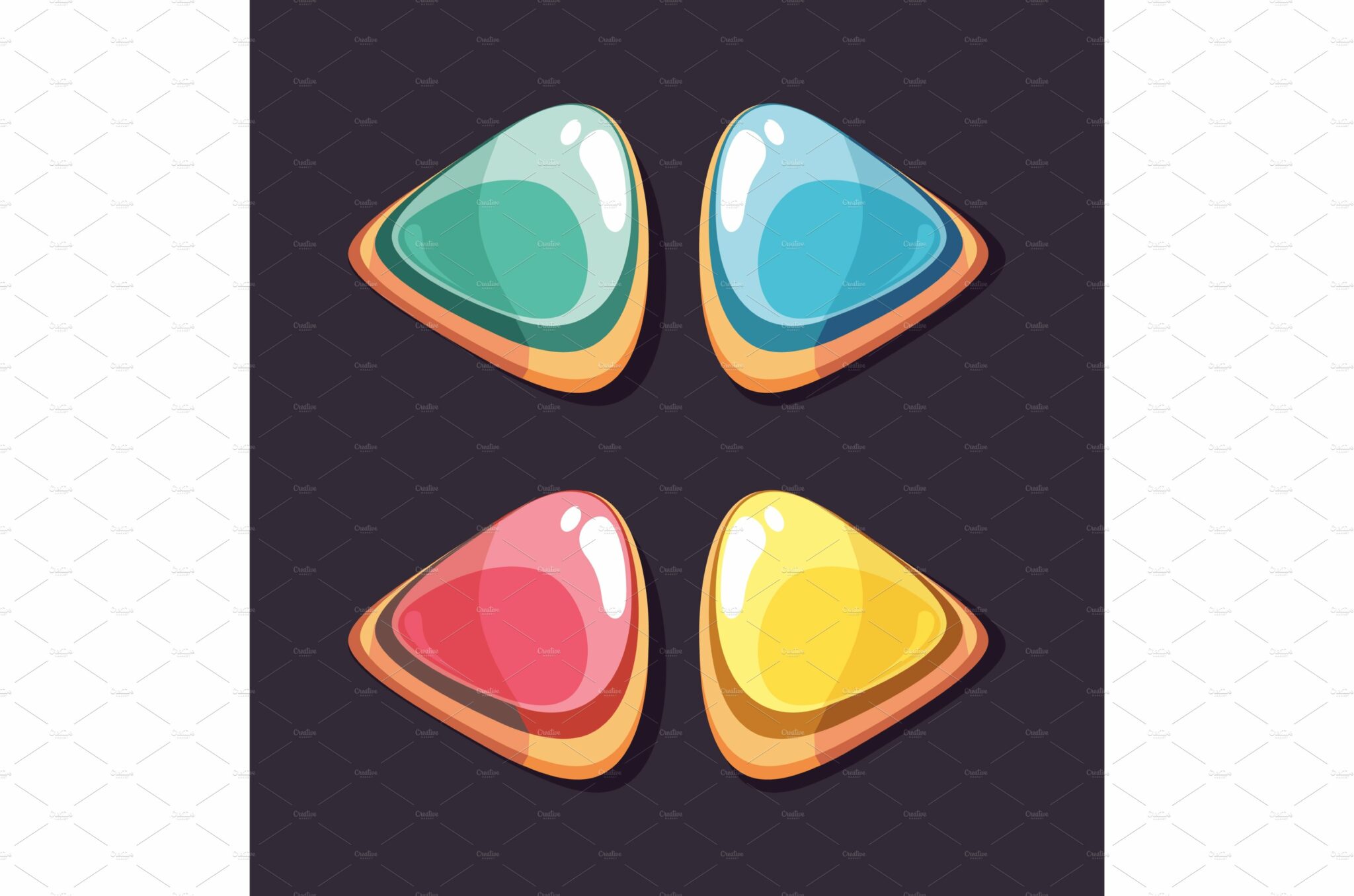 Gaming interface buttons. Glossy – MasterBundles