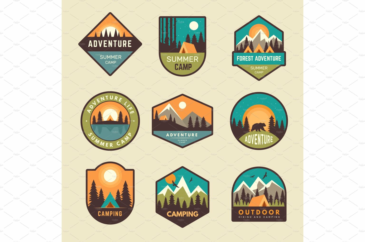 Adventure badges. Summer camp – MasterBundles