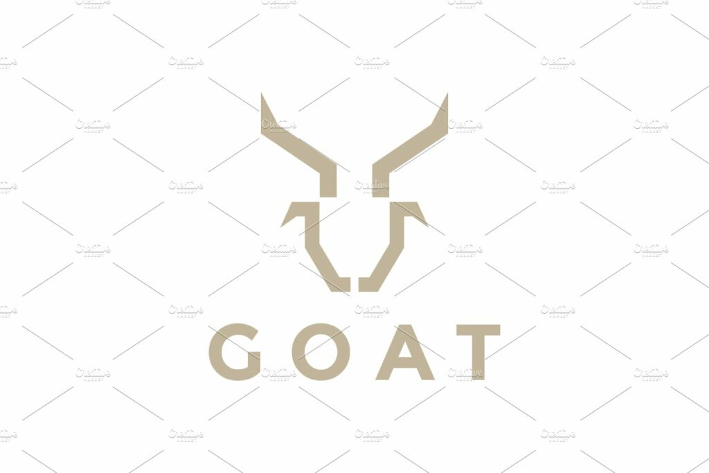 simple animal horn minimal goat logo – MasterBundles