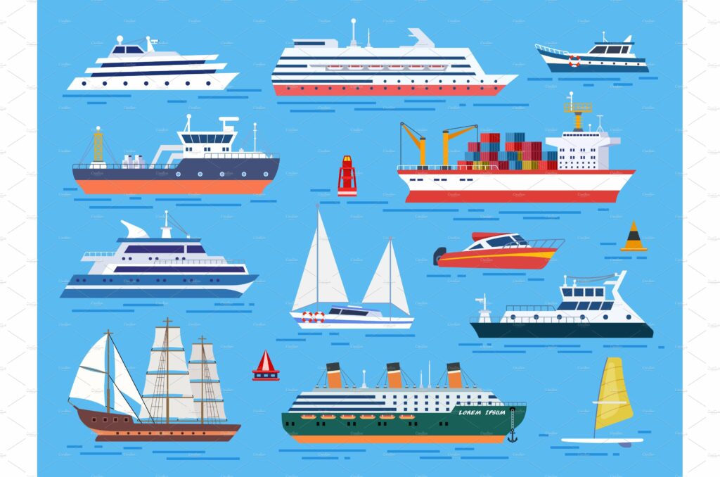 Sea ship. Sailing ships, big fishing – MasterBundles