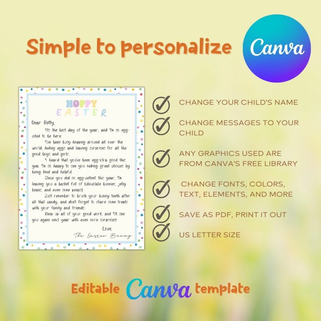 EDITABLE Letter from Easter Bunny - MasterBundles