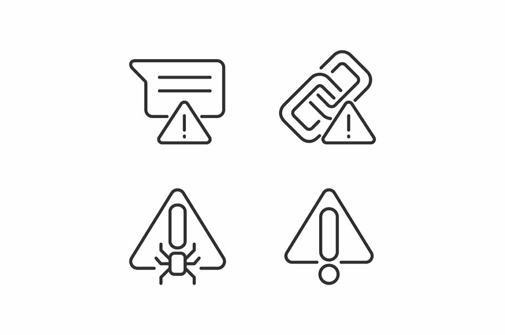 Computer problems icons set – MasterBundles