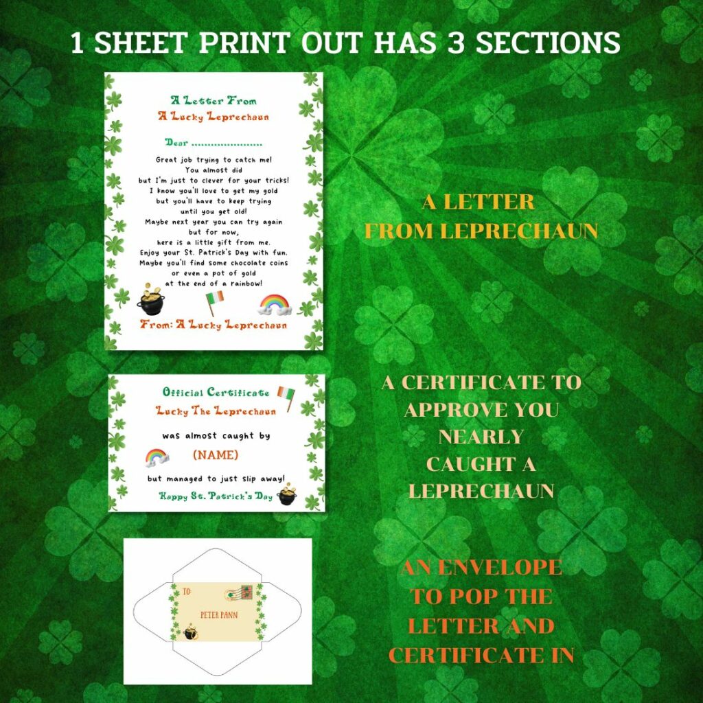 Customizable Leprechaun Letter & Leprechaun Trap Certificate ...