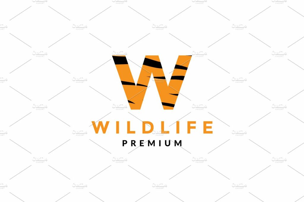 letter W for wild tiger logo vector – MasterBundles
