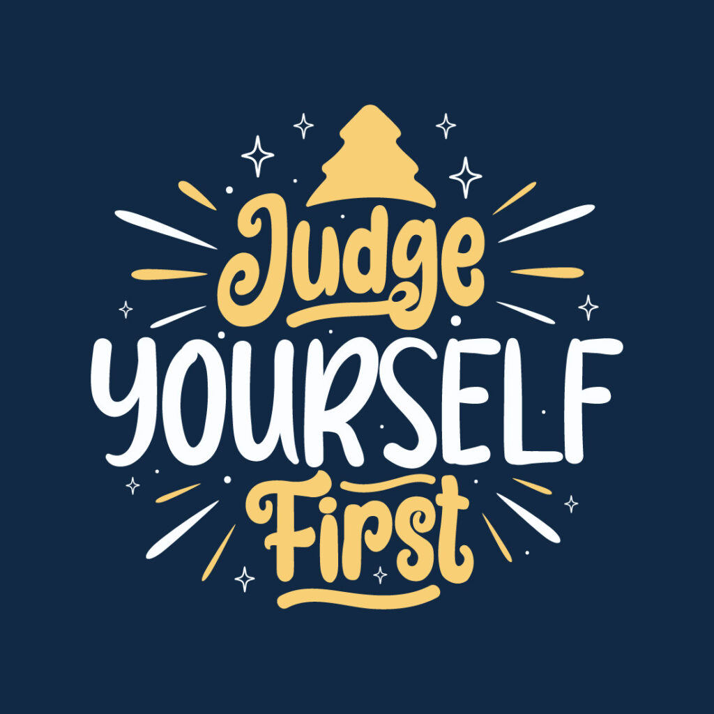 Judge yourself first lettering. Calligraphy vector. Religion Islamic ...