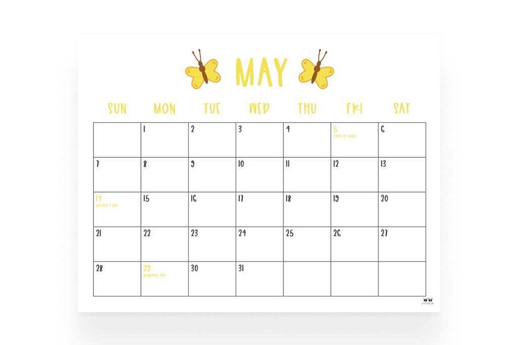 50+ Best May Calendar Templates 2023 - MasterBundles
