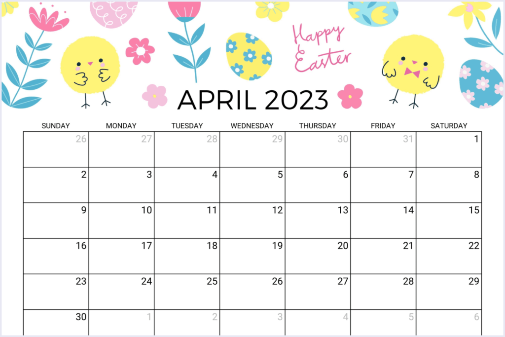 50+ Cute April Calendars 2023 - MasterBundles