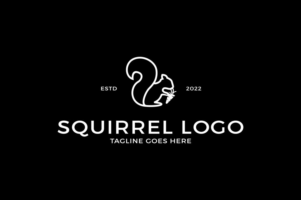 Line Art Squirrel Logo – MasterBundles