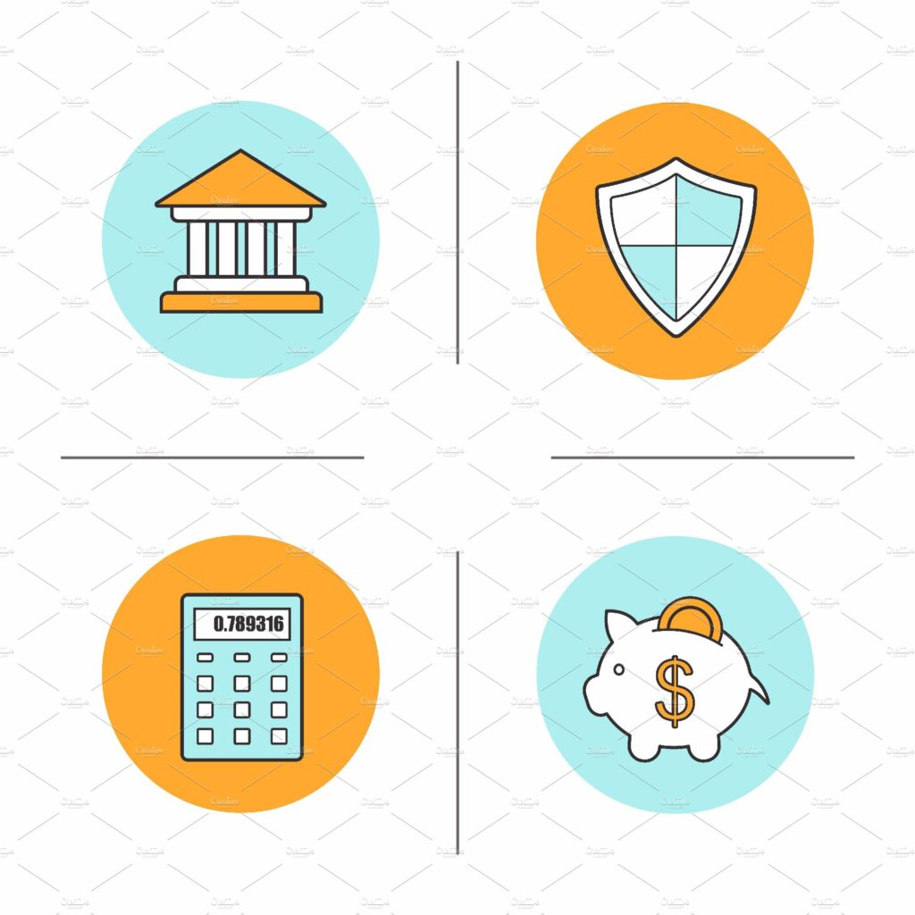 Banking and finance. 4 icons. Vector – MasterBundles