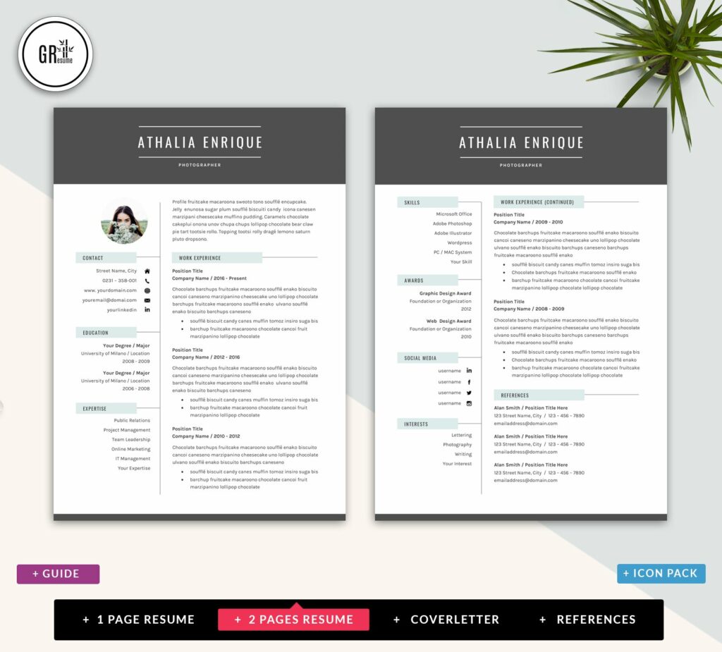 Creative Resume CV Template – MasterBundles