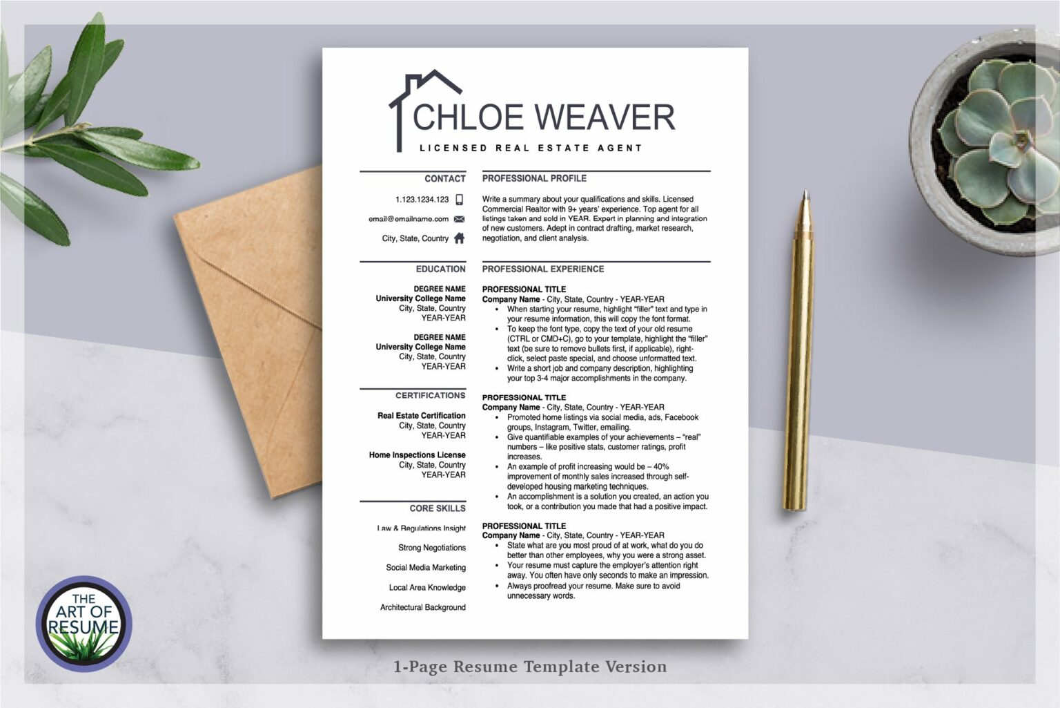 Realtor Resume | Architecture Resume – MasterBundles