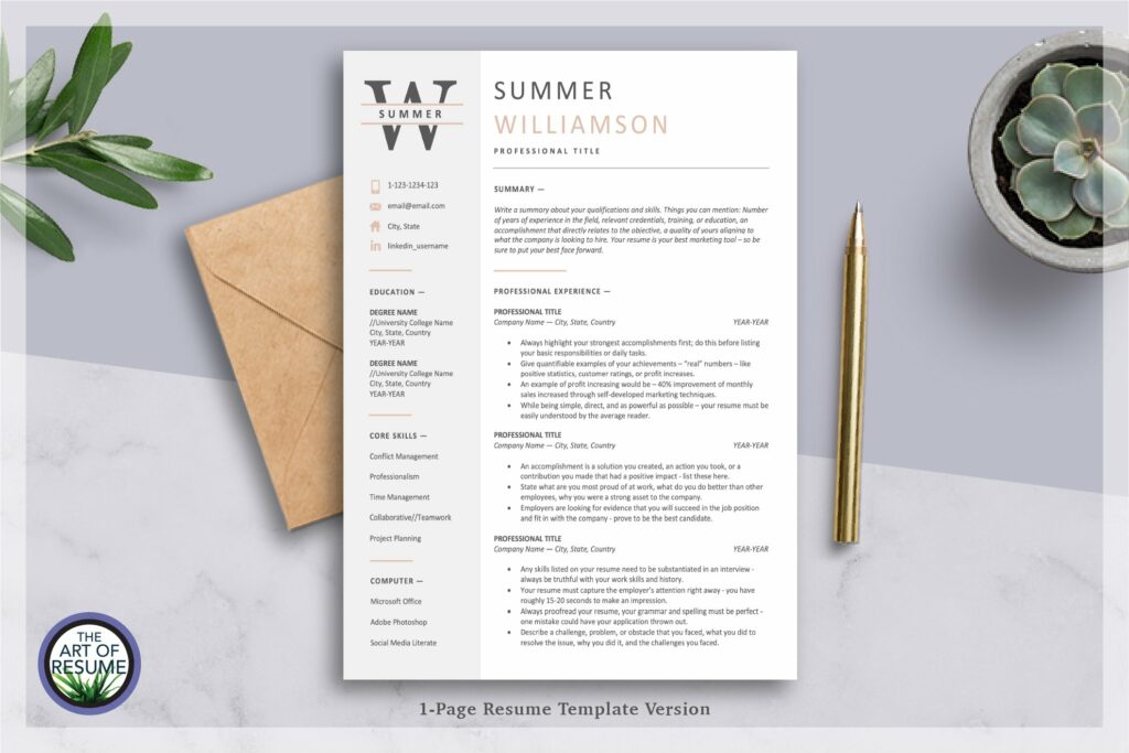 Modern Resume Template | CV Design – MasterBundles
