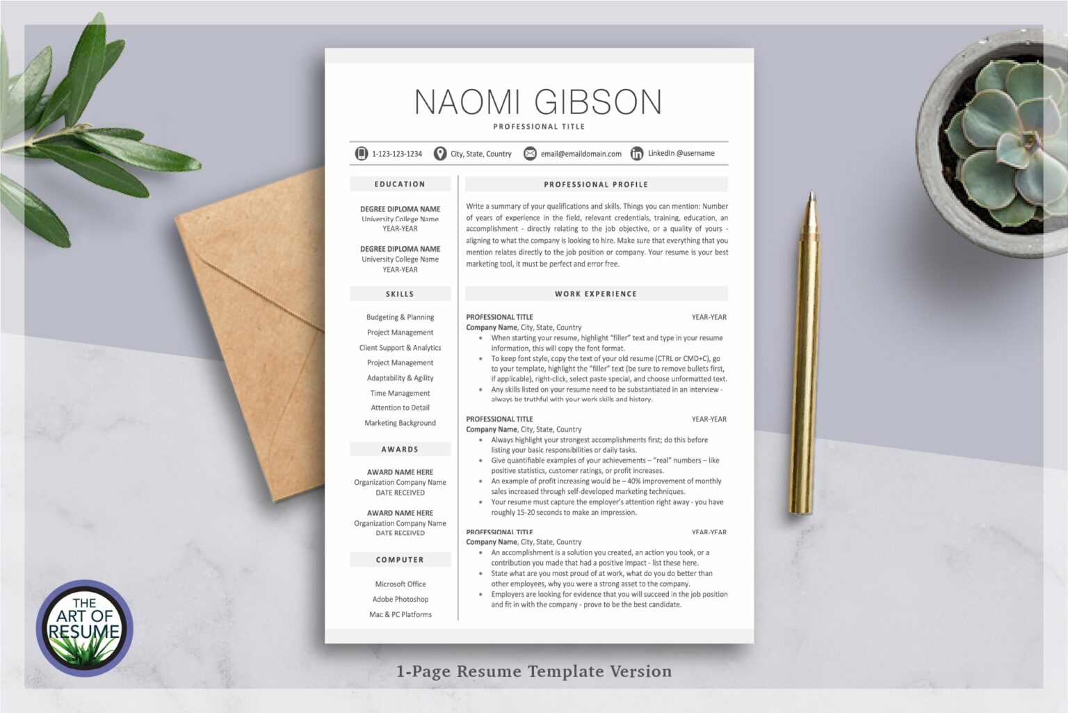 Best Resume CV Template | Mac & PC – MasterBundles