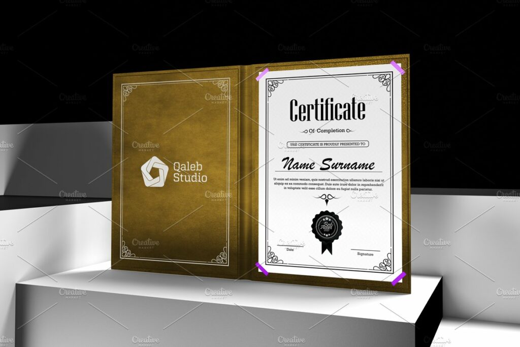 Certificate On Levels Mockup – MasterBundles