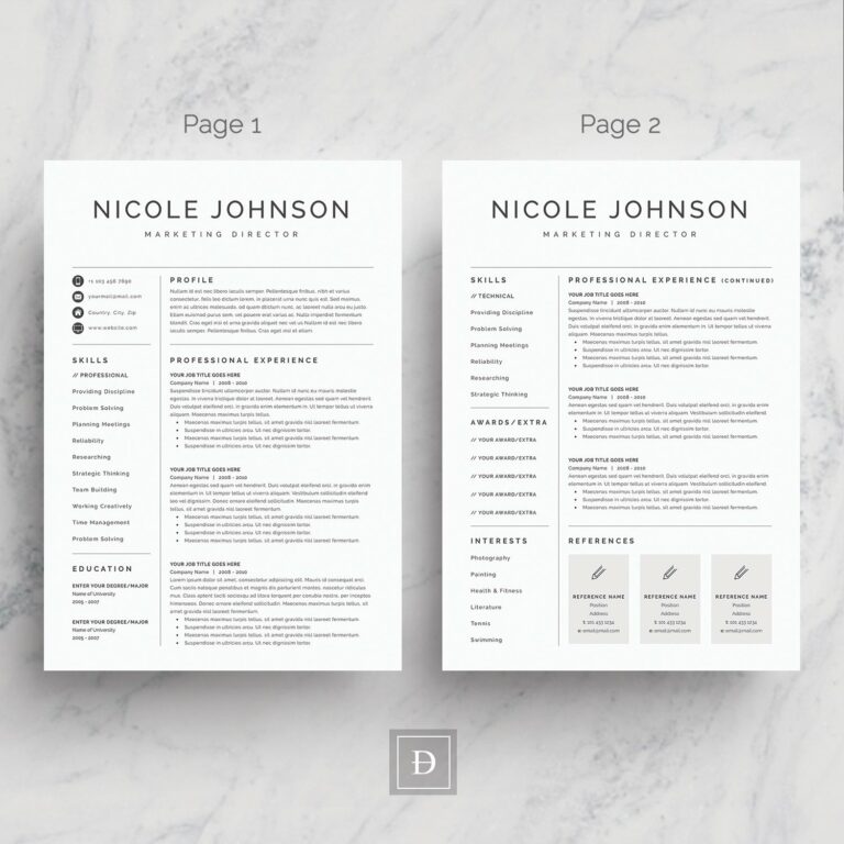 Word Resume & Cover Letter Template – MasterBundles