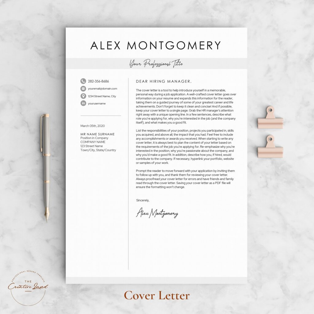 Сook Resume/CV - The Alex – MasterBundles