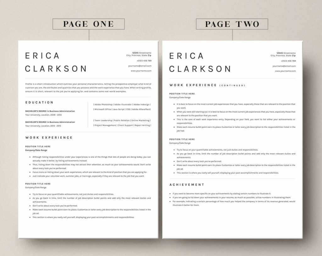 Modern Resume Template CV – MasterBundles