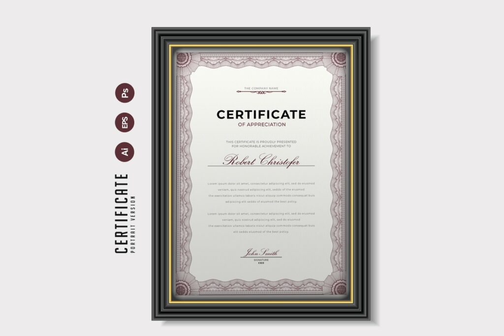 051. Clean Certificate Template – MasterBundles