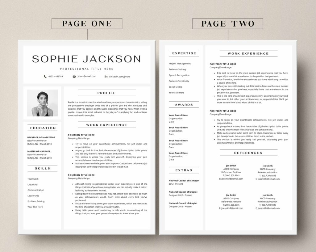 Resume Template / CV with Photo – MasterBundles
