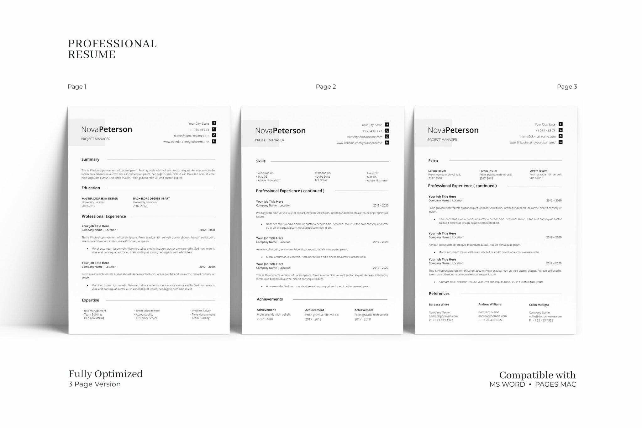 Minimal Resume Design Template – MasterBundles