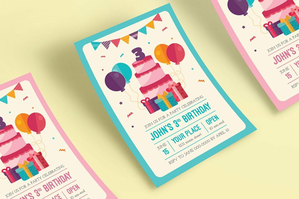 Colorful Birthday Invitation – MasterBundles